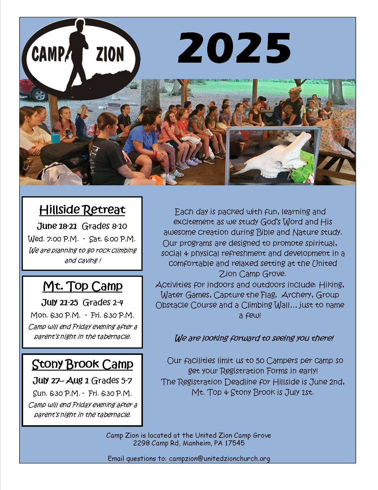 Camp Zion ~ Mt Top Camp - United Zion Church